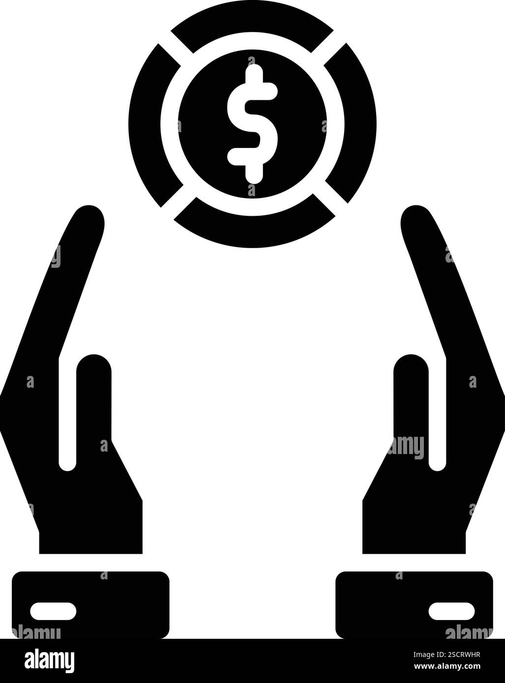Charity flat icon illustration Black and White Stock Photos & Images ...