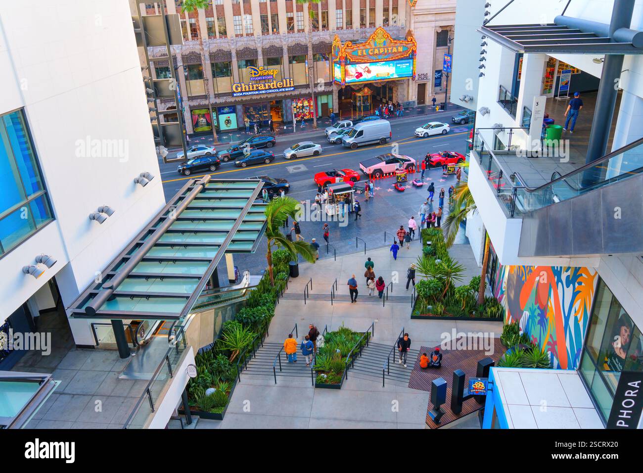 Los Angeles, California - January 8, 2025: Aerial view of pedestrians ...