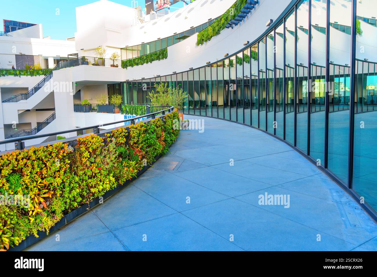Los Angeles, California - January 8, 2025: Curved pathway featuring ...