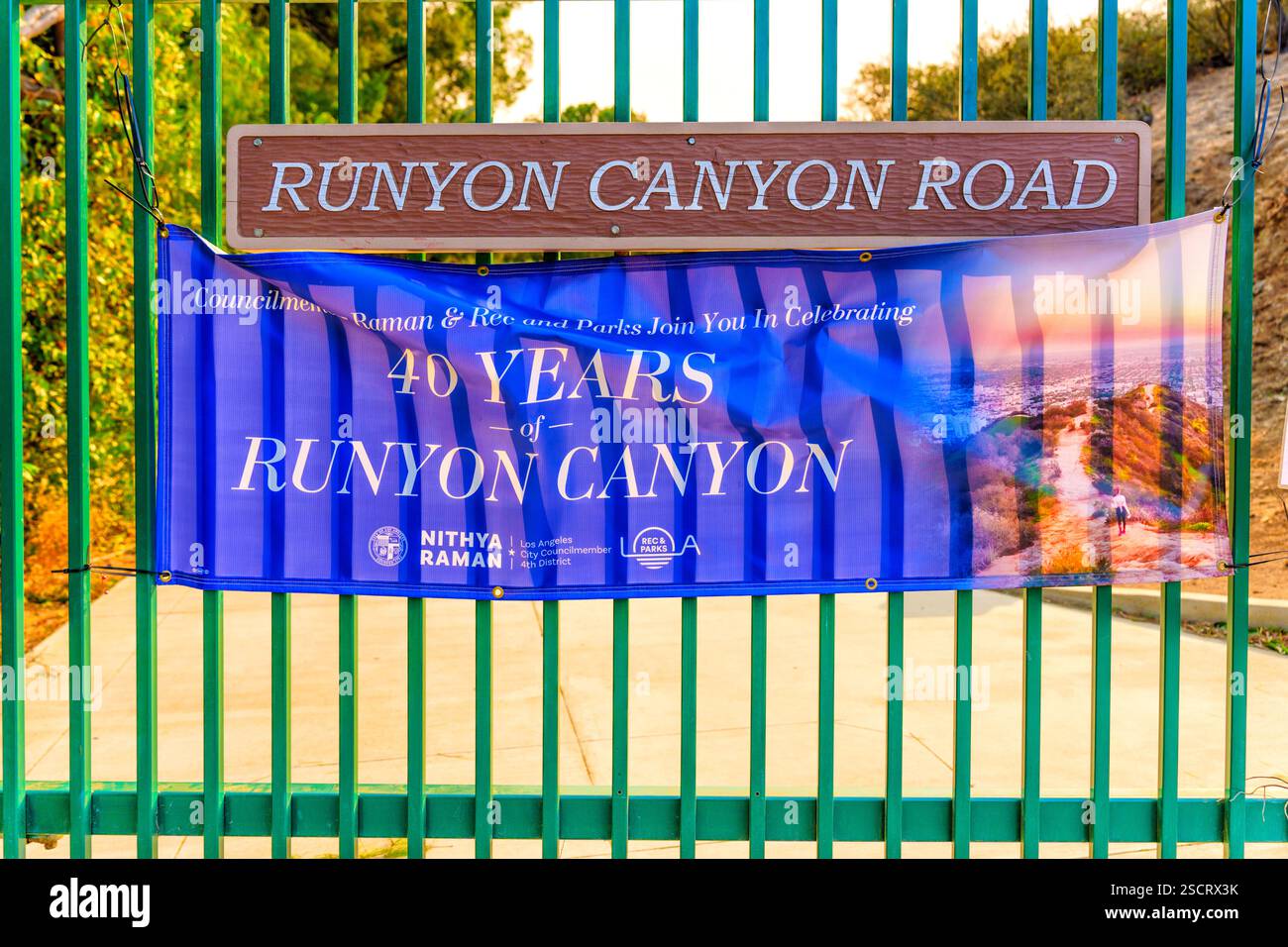 Los Angeles, California - January 8, 2025: Runyon Canyon Park entrance ...