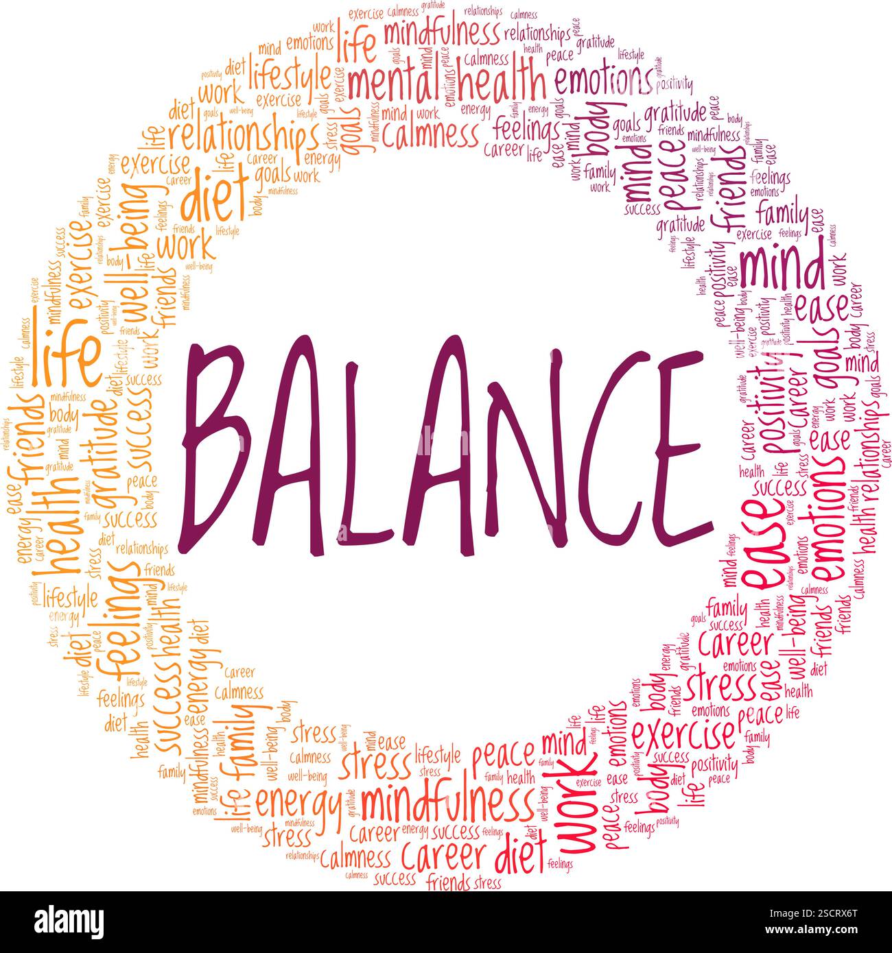 Balance word cloud conceptual design isolated on white background Stock ...