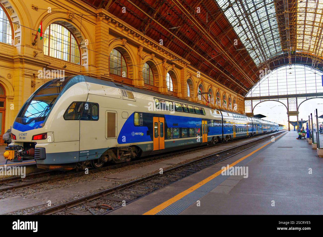 Budapest, Hungary - November 24, 2024: Train waiting on platform at the ...