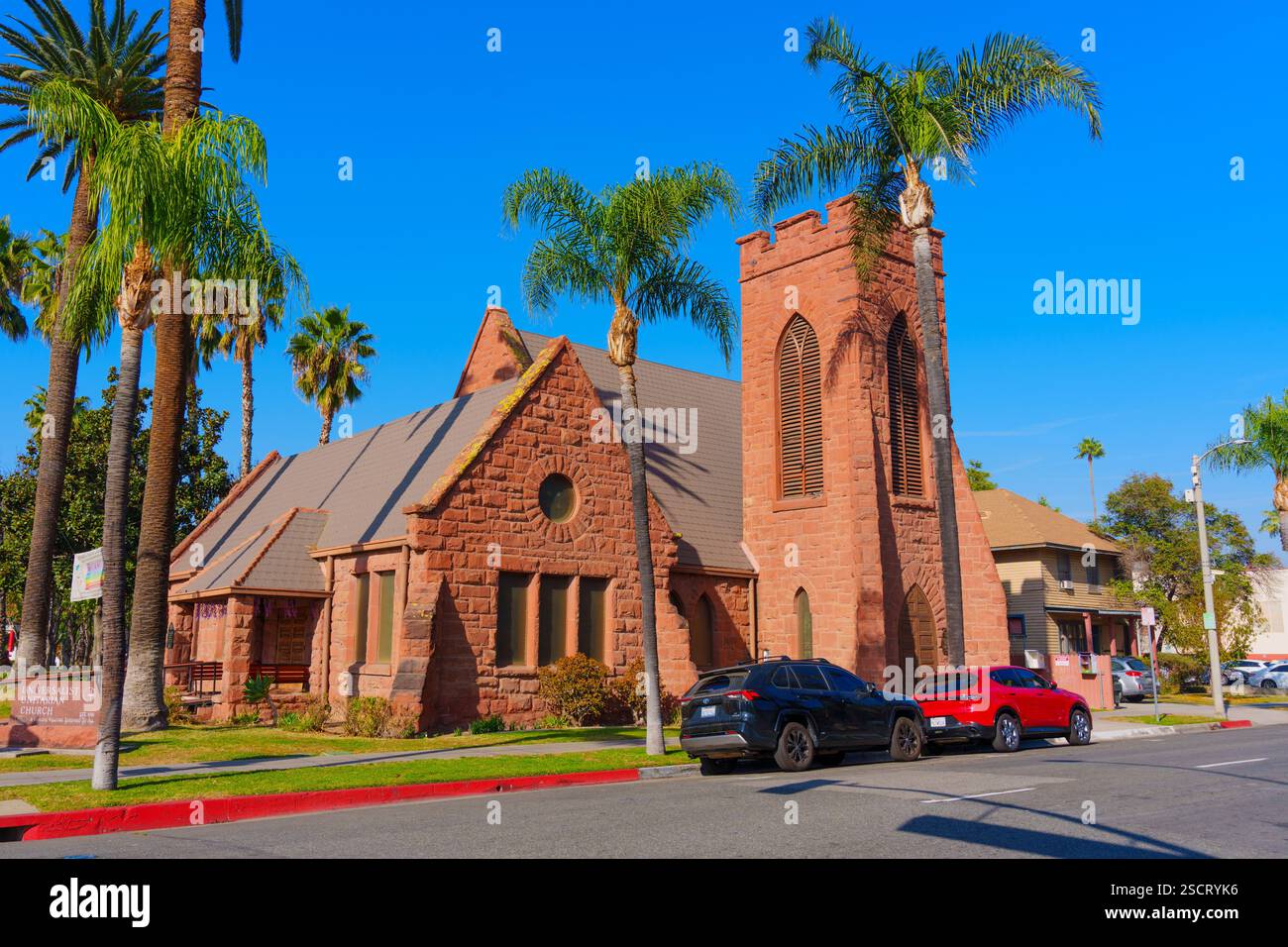 Riverside, California - December 30, 2024: Beautiful stone architecture ...