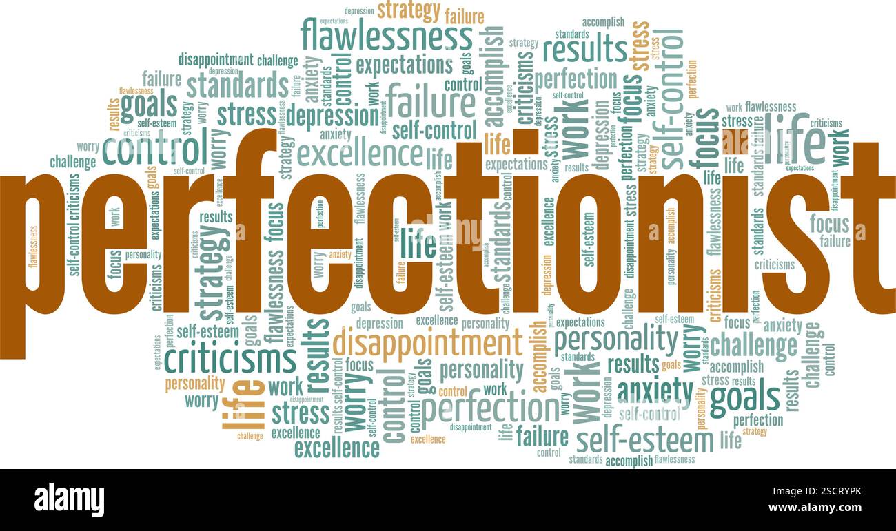 Perfectionist word cloud conceptual design isolated on white background ...