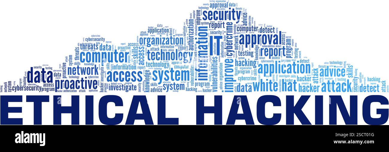 Ethical Hacking word cloud conceptual design isolated on white ...
