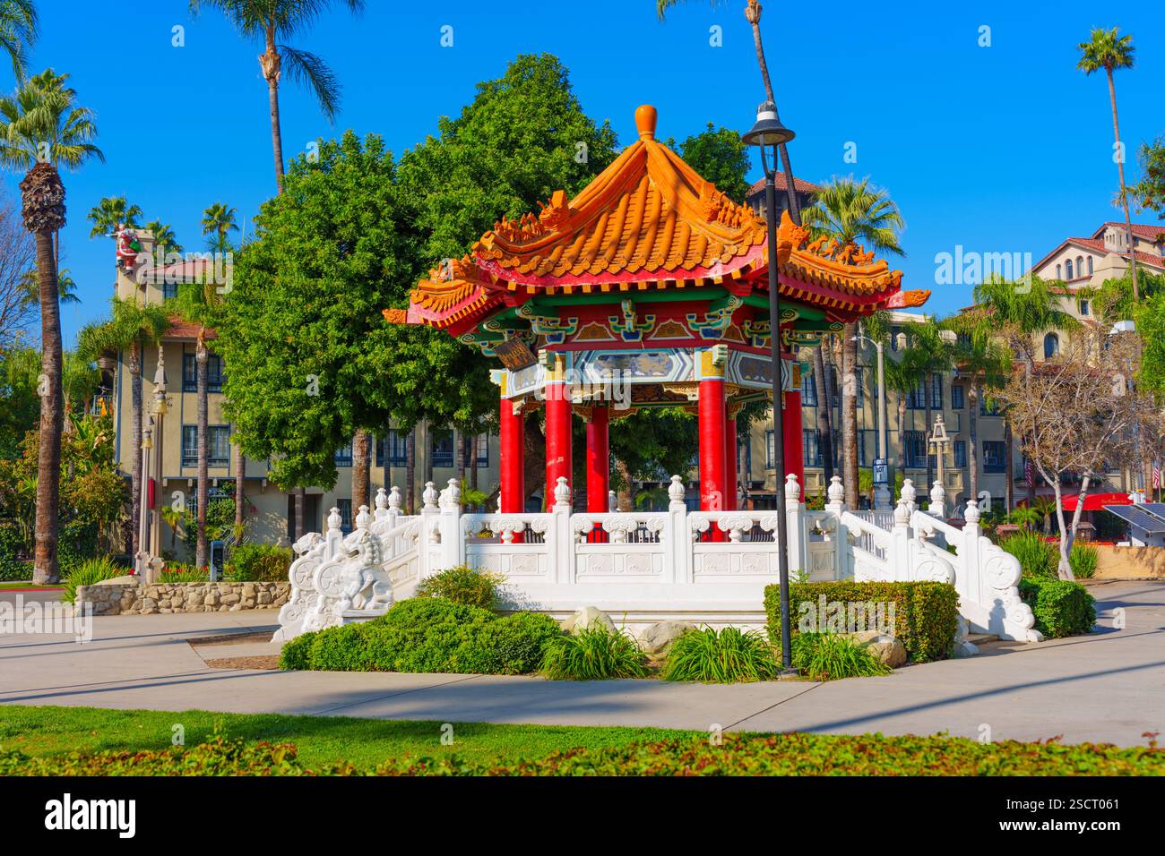 Riverside, California - December 30, 2024: Traditional Chinese Pavilion ...