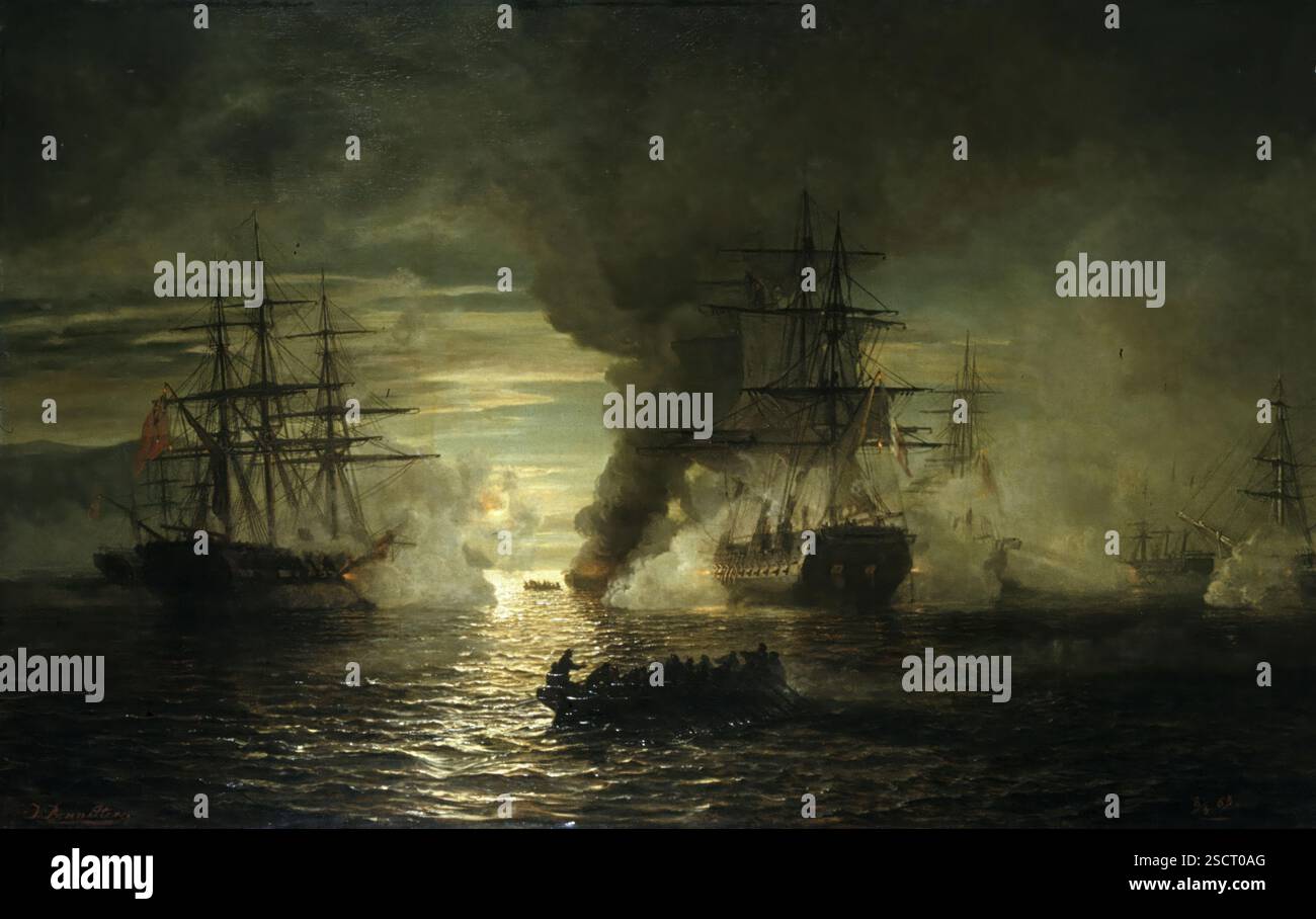 18th century warship in battle hi-res stock photography and images - Alamy