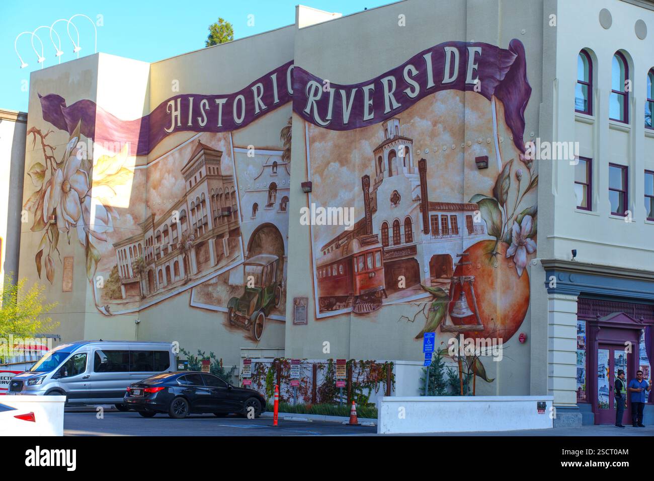 Riverside, California - December 31, 2024: Vibrant mural depicting the ...