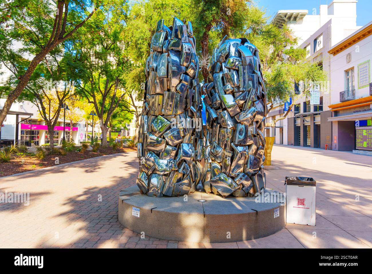 Riverside, California - December 31, 2024: Contemporary sculpture made ...