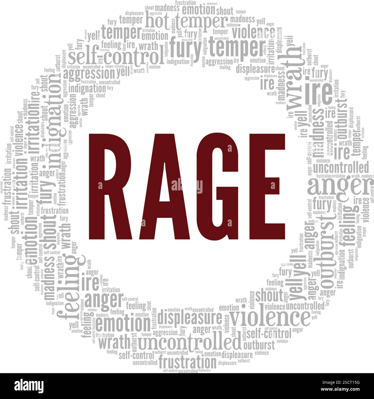 Rage word cloud conceptual design isolated on white background Stock ...