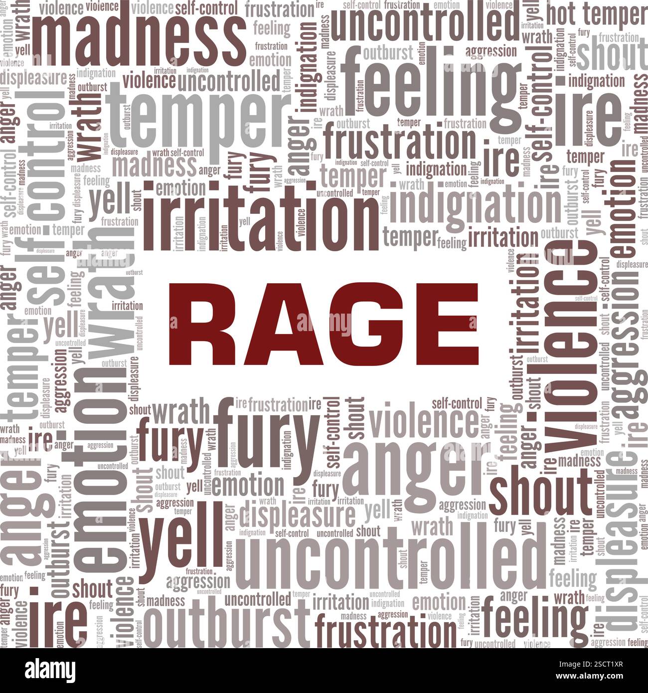 Rage word cloud conceptual design isolated on white background Stock ...