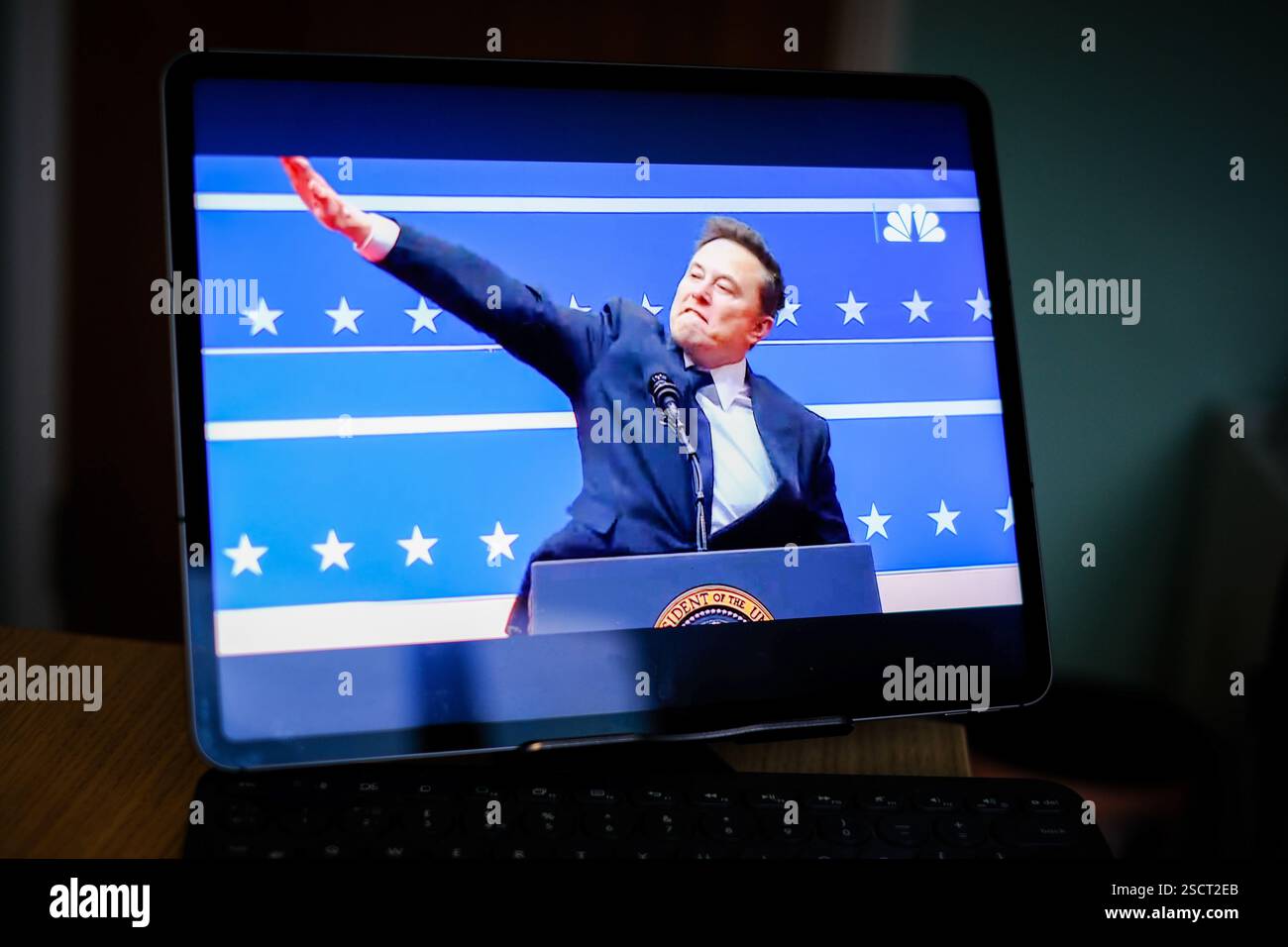 New York, USA - 25 Jan 2025 - Elon Musks speach at the Trump ...