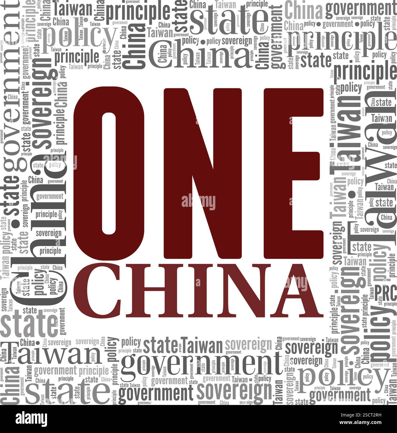 One China Policy word cloud conceptual design isolated on white ...