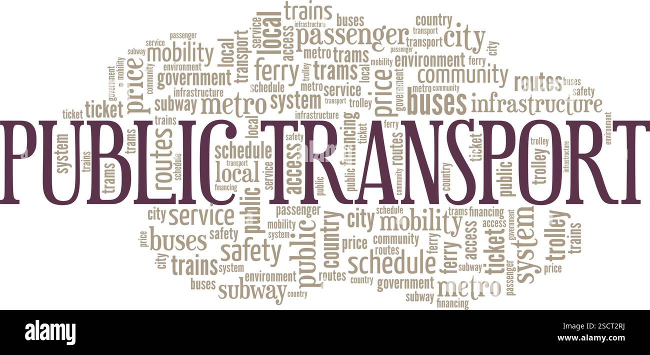 Public Transport word cloud conceptual design isolated on white ...