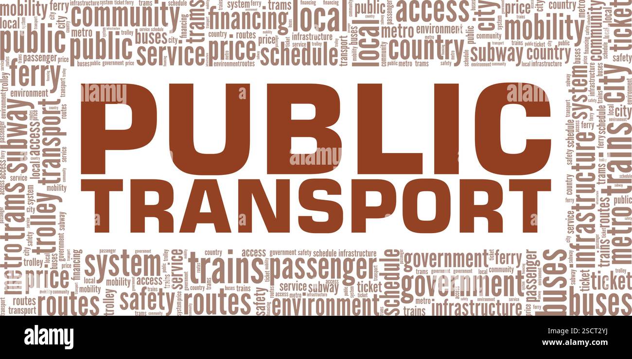 Public Transport word cloud conceptual design isolated on white ...