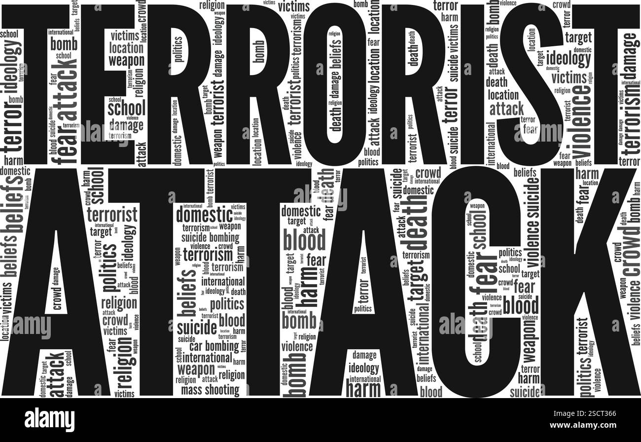 Terrorist Attack word cloud conceptual design isolated on white ...