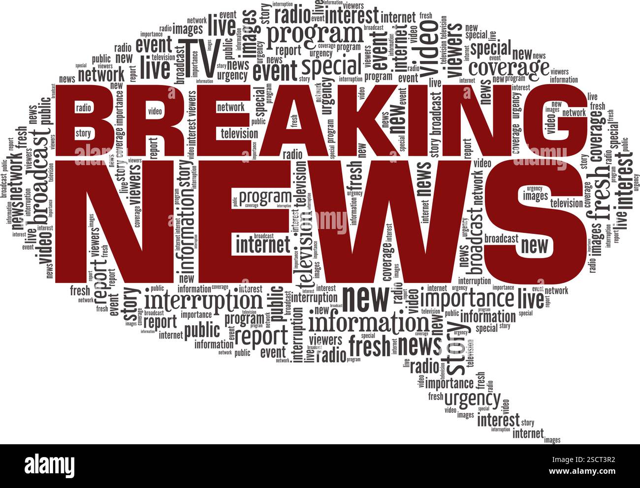 Breaking News word cloud conceptual design isolated on white background ...