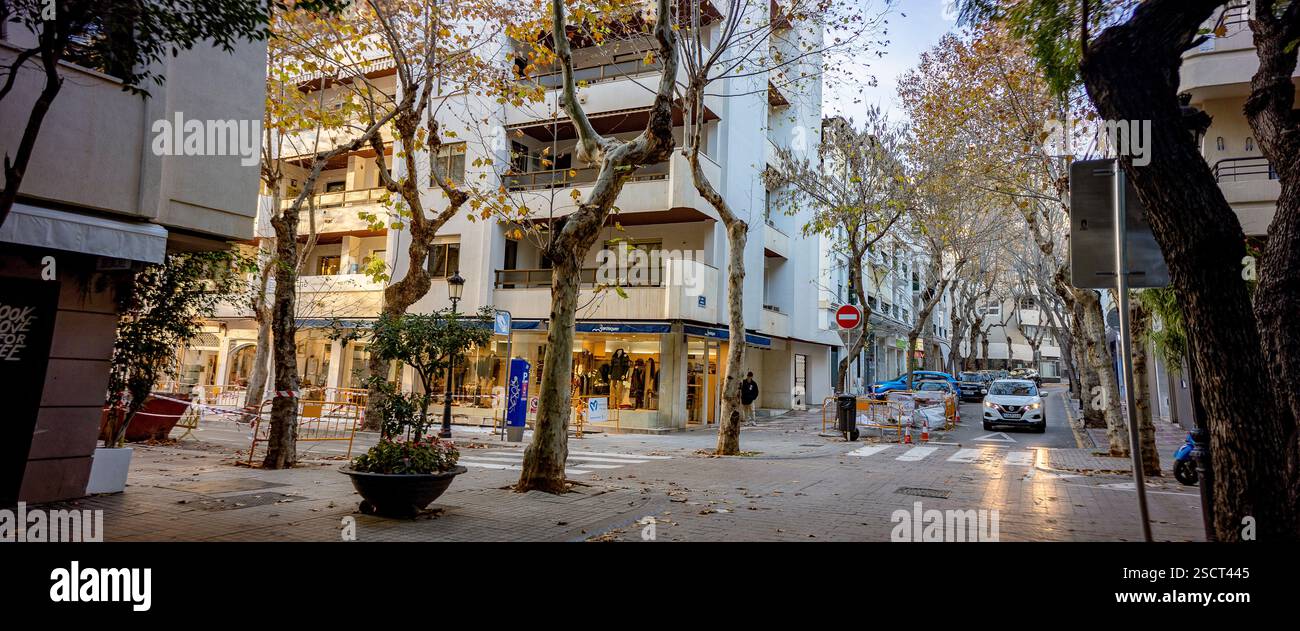Neighbourhood street luxury real estate apartment buildings of Spanish ...