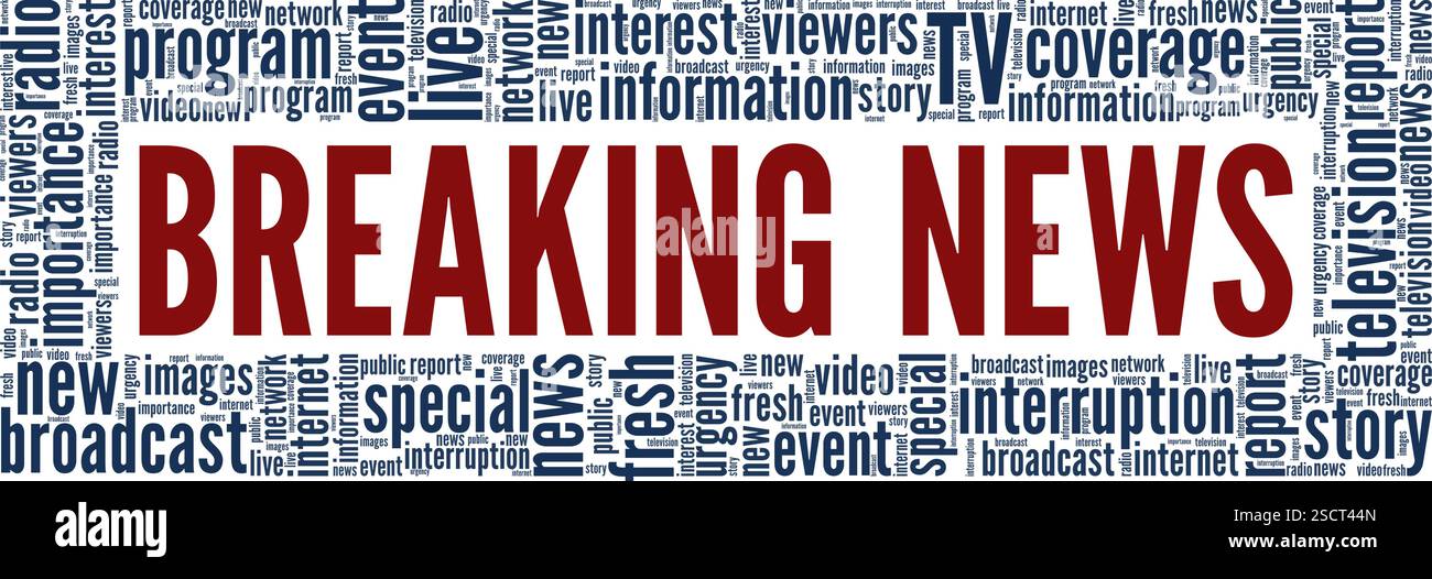 Breaking News word cloud conceptual design isolated on white background ...