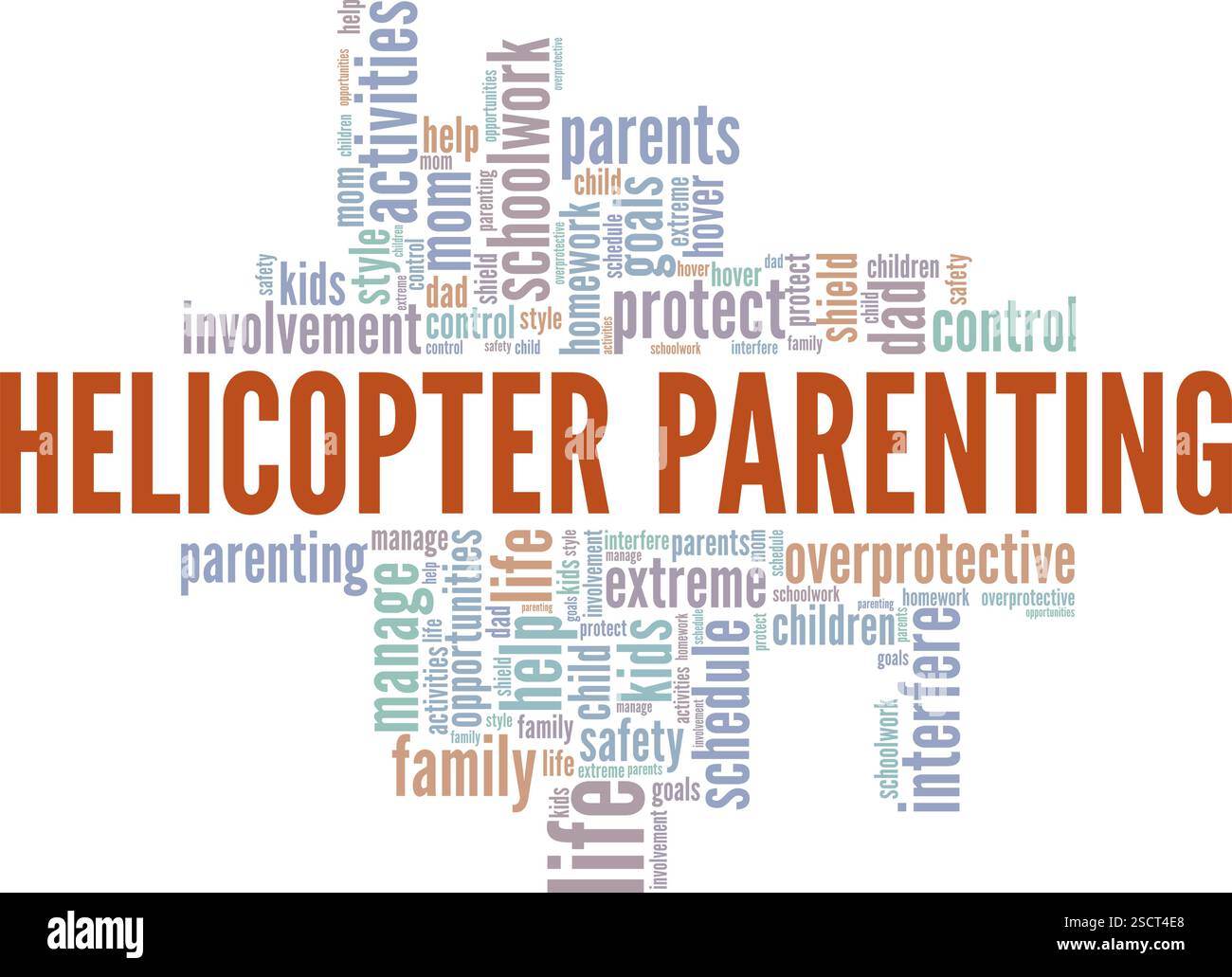 Helicopter Parenting word cloud conceptual design isolated on white ...