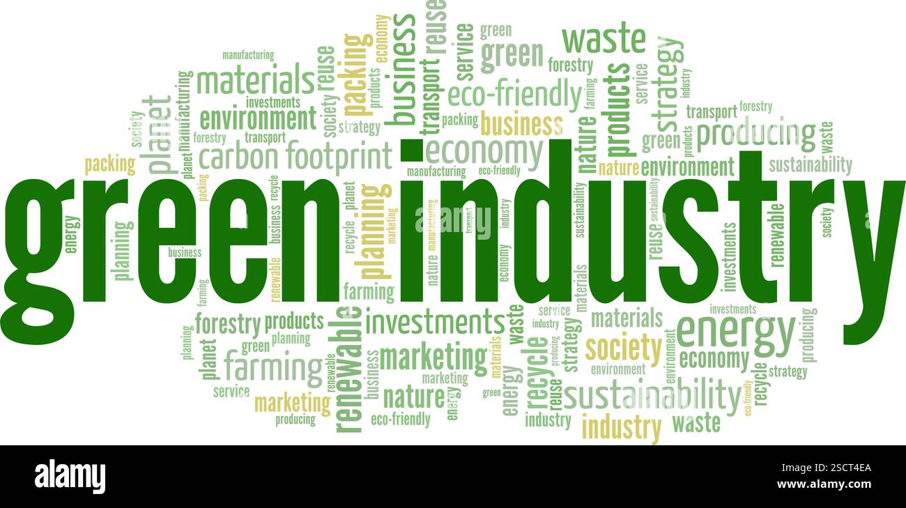 Green Industry word cloud conceptual design isolated on white ...