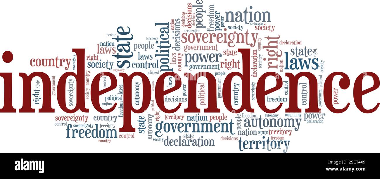 Independence word cloud conceptual design isolated on white background ...
