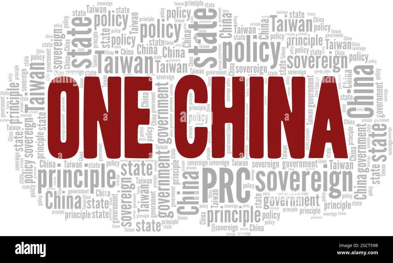 One China Policy word cloud conceptual design isolated on white ...