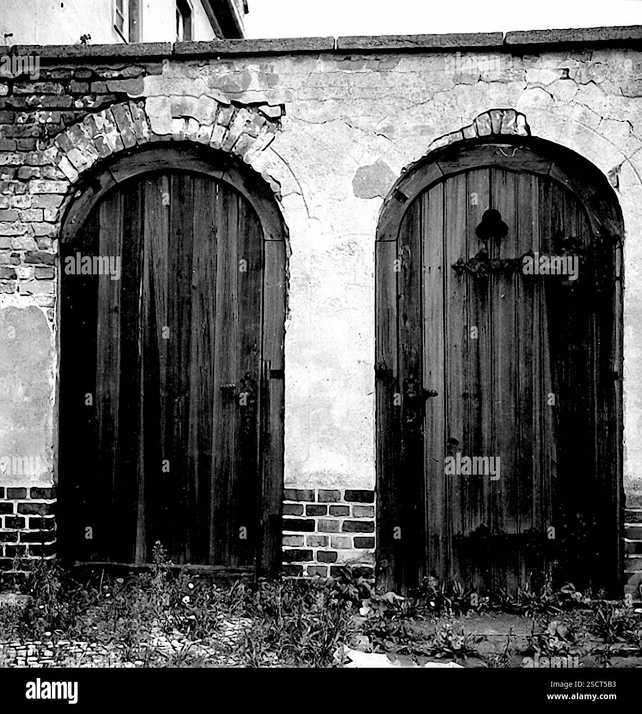 Two doors of the secondary school toilets of a former grammar school in ...