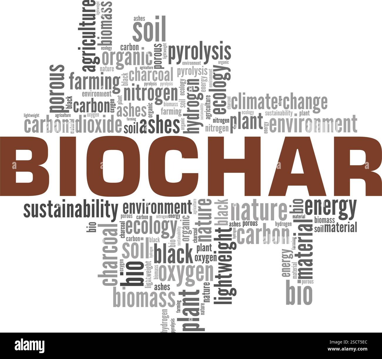 Biochar word cloud conceptual design isolated on white background Stock ...