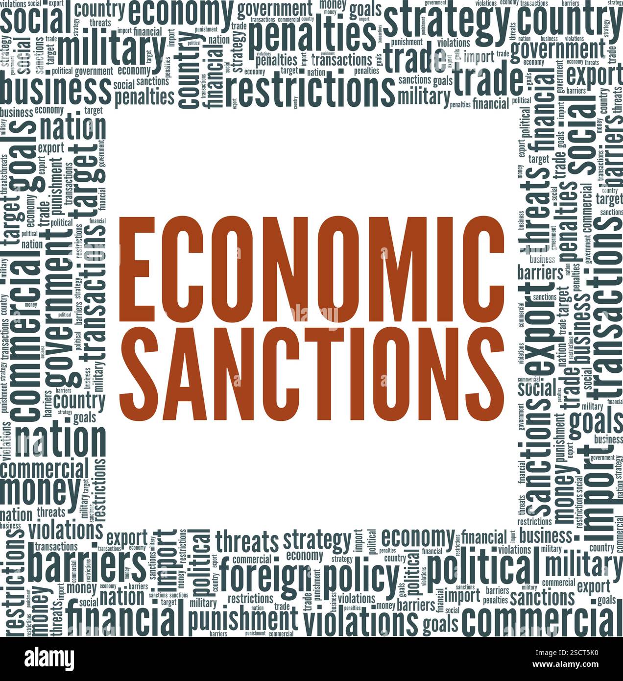 Economic Sanctions word cloud conceptual design isolated on white ...