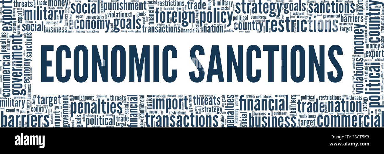 Economic Sanctions word cloud conceptual design isolated on white ...