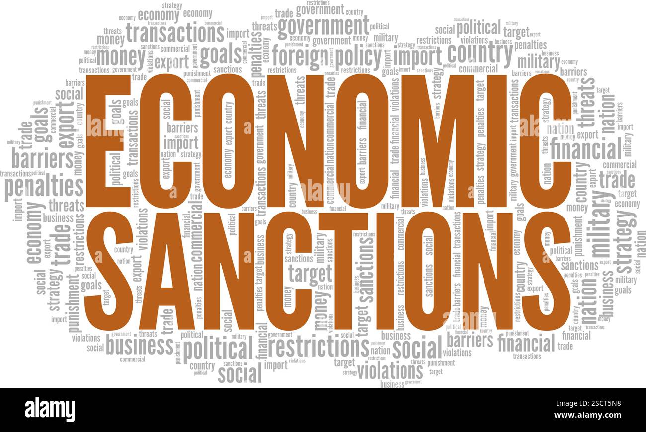 Economic Sanctions word cloud conceptual design isolated on white ...