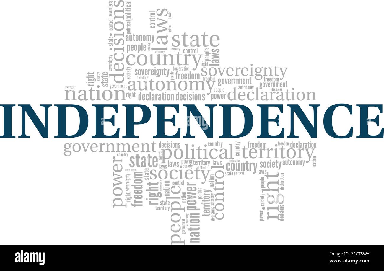 Independence word cloud conceptual design isolated on white background ...