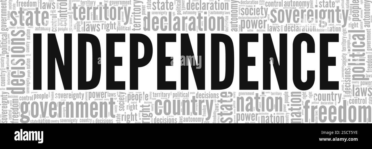 Independence word cloud conceptual design isolated on white background ...
