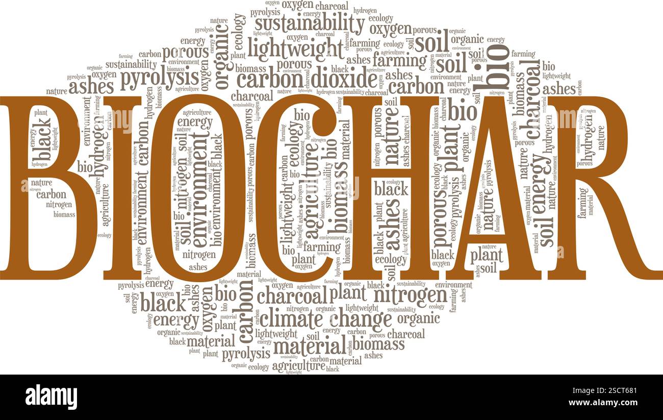 Biochar word cloud conceptual design isolated on white background Stock ...