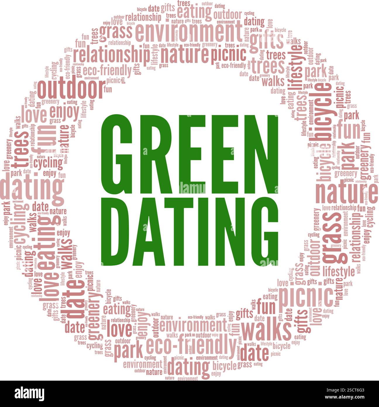 Green Dating word cloud conceptual design isolated on white background ...