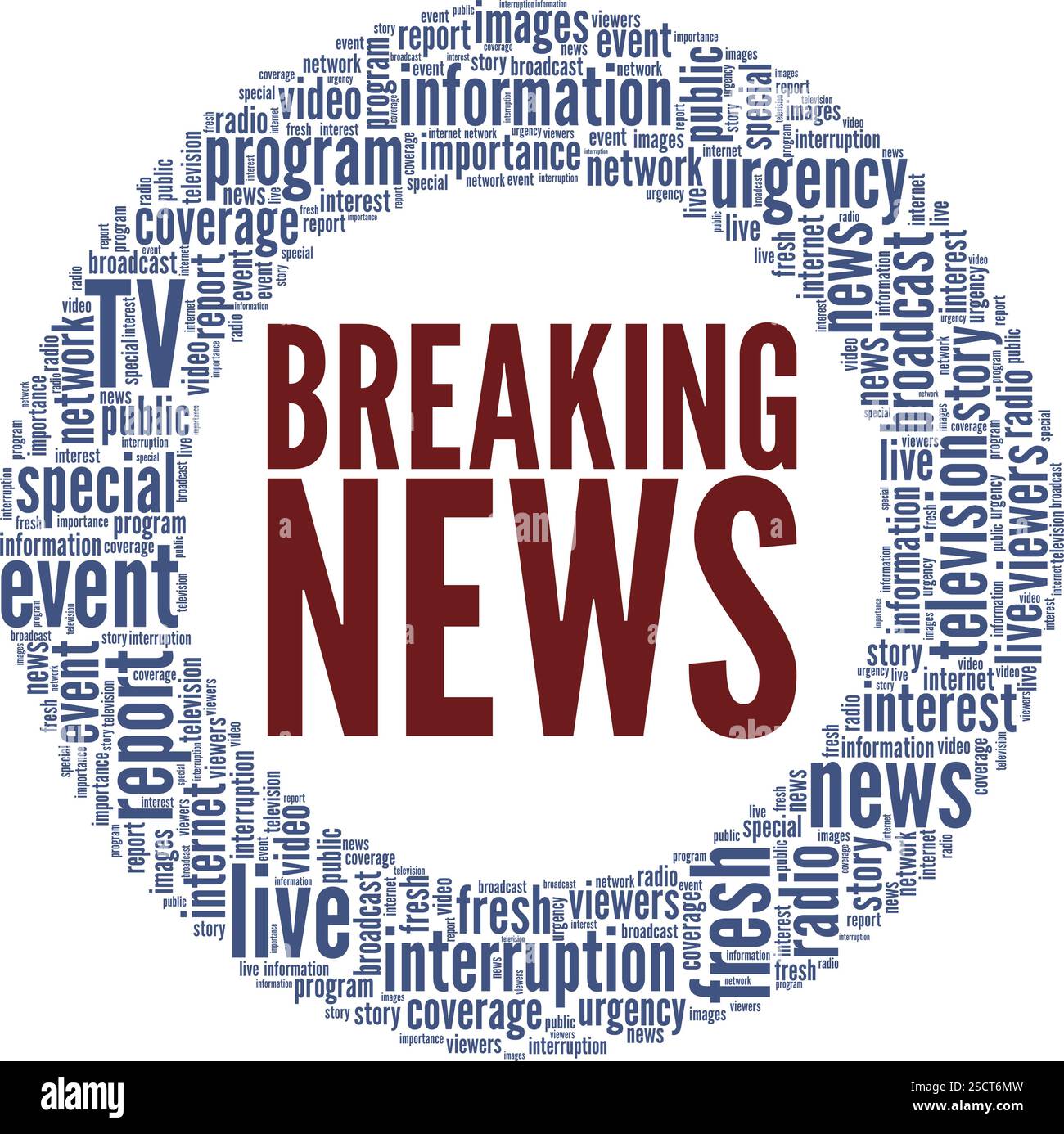 Breaking News word cloud conceptual design isolated on white background ...