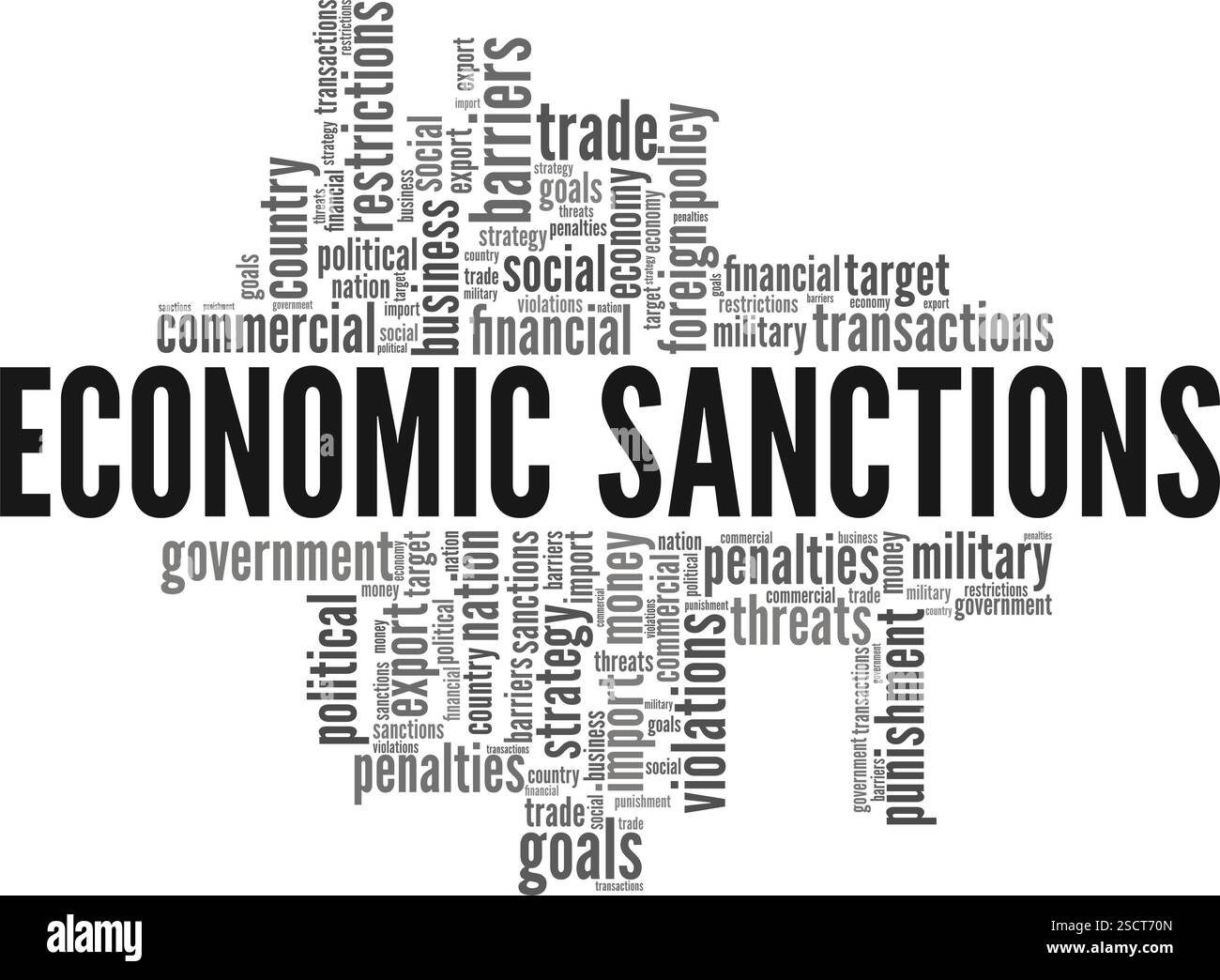 Economic Sanctions word cloud conceptual design isolated on white ...