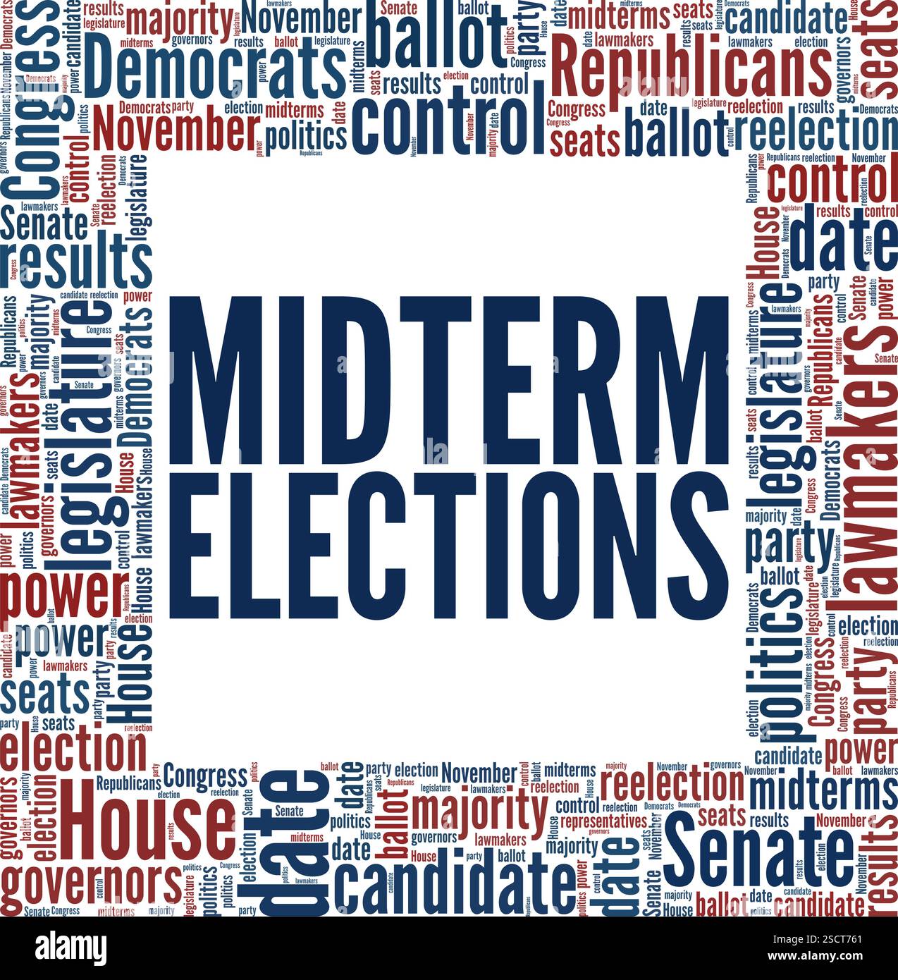 Midterms - Midterm Elections word cloud conceptual design isolated on ...