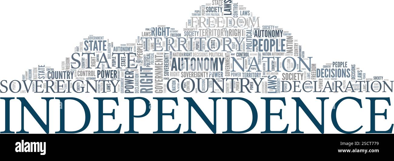 Independence word cloud conceptual design isolated on white background ...