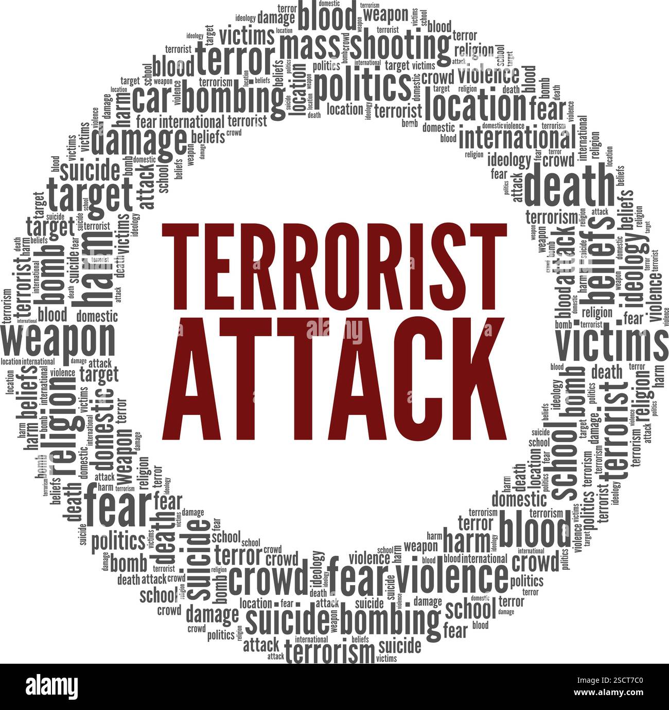Terrorist Attack word cloud conceptual design isolated on white ...