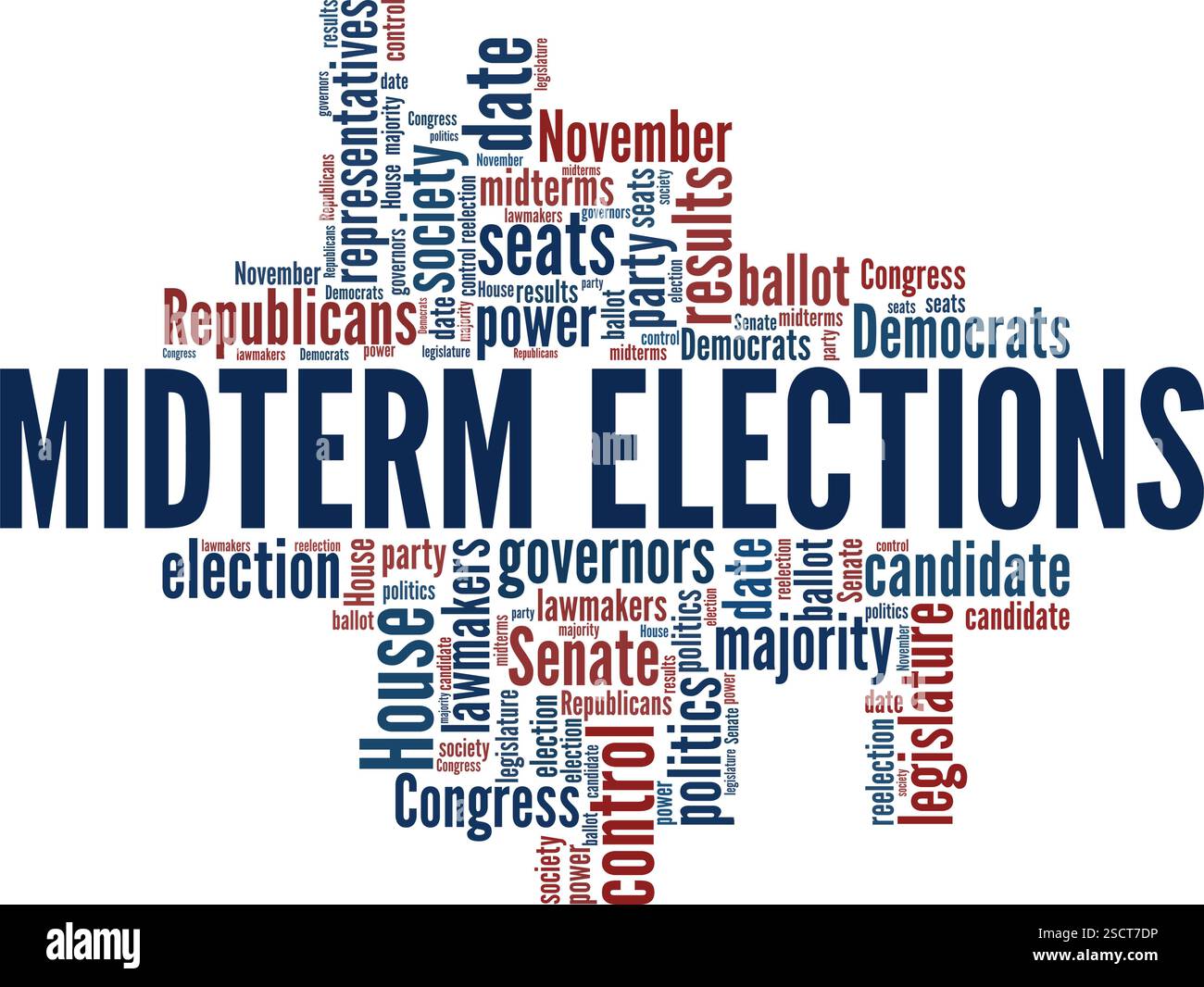 Midterms - Midterm Elections word cloud conceptual design isolated on ...