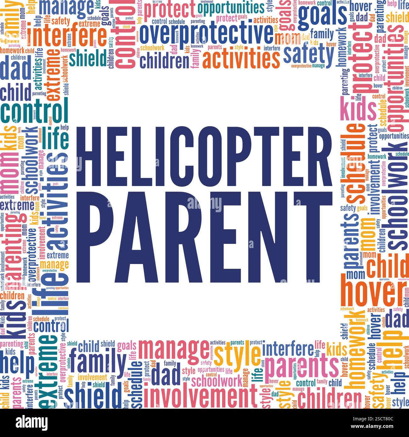 Helicopter Parenting word cloud conceptual design isolated on white ...