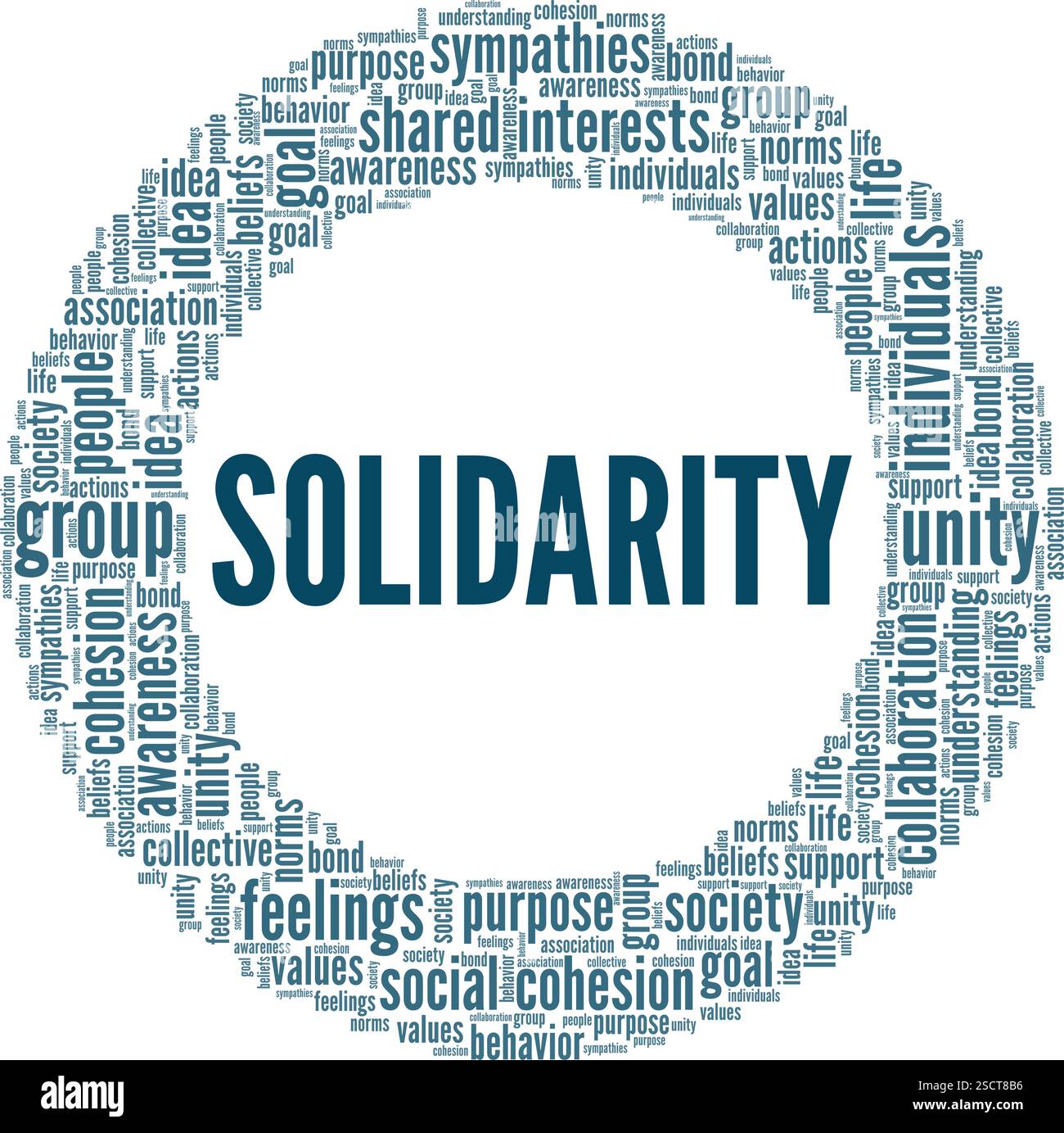 Social Solidarity word cloud conceptual design isolated on white ...