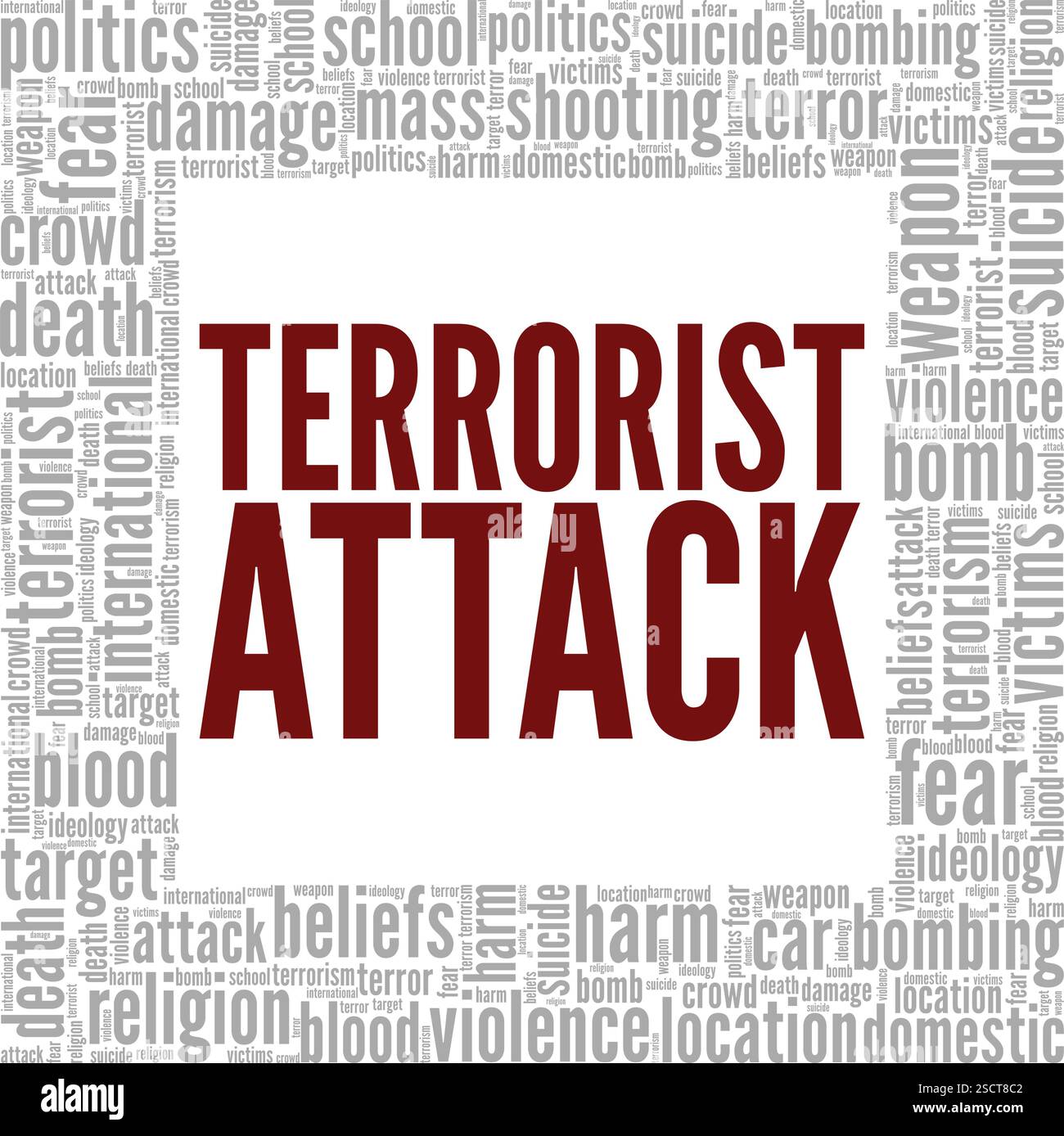 Terrorist Attack word cloud conceptual design isolated on white ...