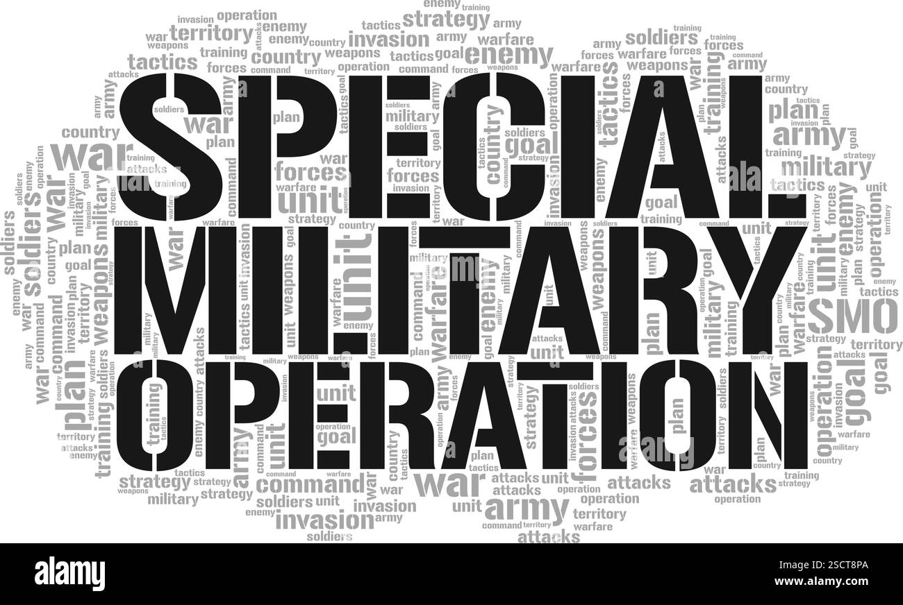 SMO - Special Military Operation word cloud conceptual design isolated ...