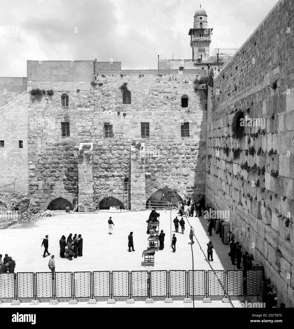 The Wailing Wall on the Temple Mount in Jerusalem in 1968. [automated ...