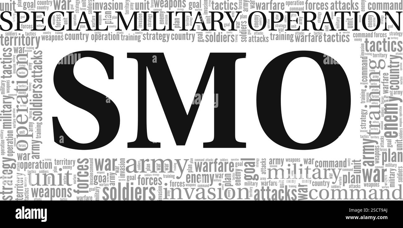 SMO - Special Military Operation word cloud conceptual design isolated ...