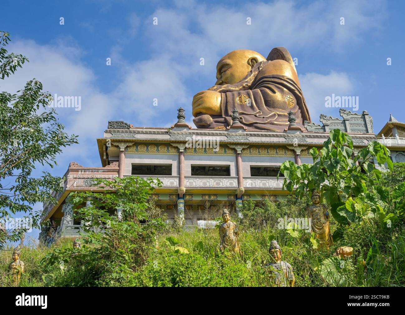 Lachender dicker Buddha, Statue, Hushanyan Temple, Yanshan Rd, Douliu ...