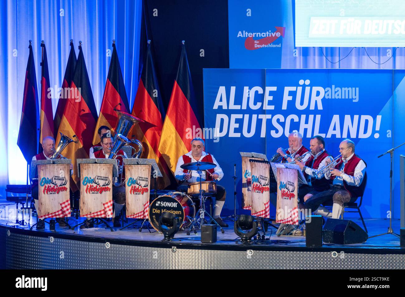 Greding, Bavaria, Germany - February 7, 2025: Election campaign event of the AfD Alternative for ...